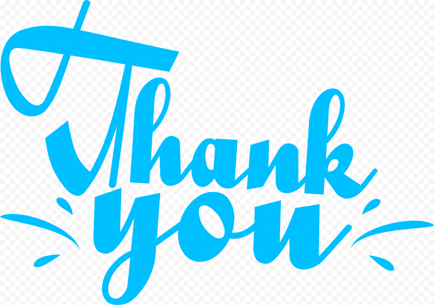 Thank You Blue Handwriting Text Font Word HD PNG | Citypng