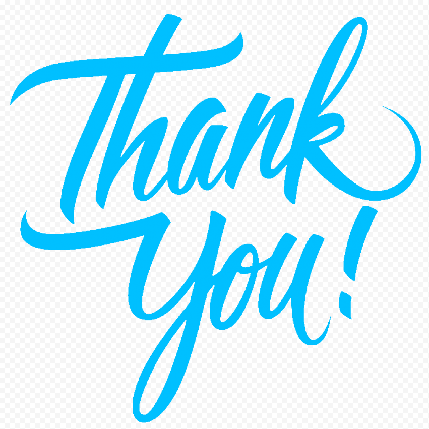 Thank You Blue Handwriting Text Font Word HD PNG | Citypng