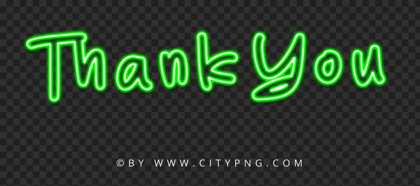 Thank You Green Neon Text Sign Logo PNG | Citypng