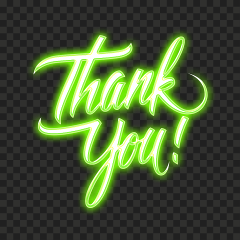 Thank You Neon Green Calligraphy Text Download PNG | Citypng