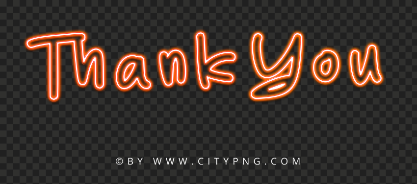 Thank You Orange Neon Text Sign Logo Image PNG | Citypng