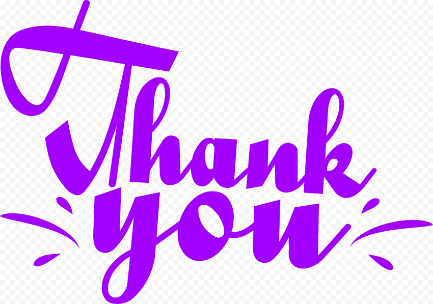 Thank You Purple Handwriting Text Font Word | Citypng