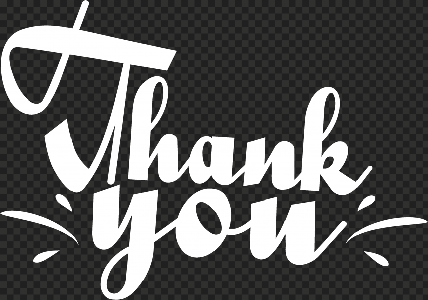 Thank You White Handwriting Text Font Word PNG | Citypng