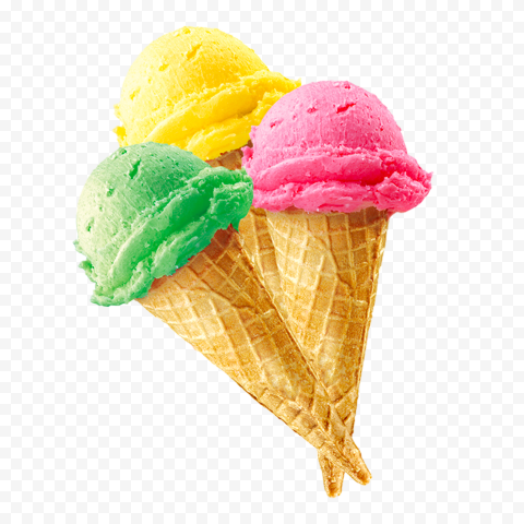 Three Colorful Ice Cream Cones PNG | Citypng