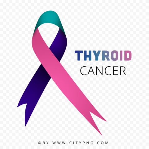 Thyroid Cancer Ribbon Logo Sign HD PNG | Citypng