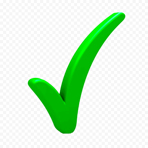 Tick Check Correct True Done Mark 3D Green Icon PNG | Citypng