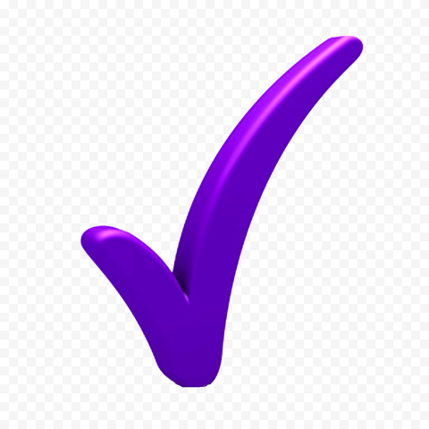 Tick Check Correct True Done Mark 3D Purple Icon PNG | Citypng