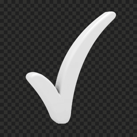 Tick Check Correct True Done Mark 3D White Icon PNG | Citypng