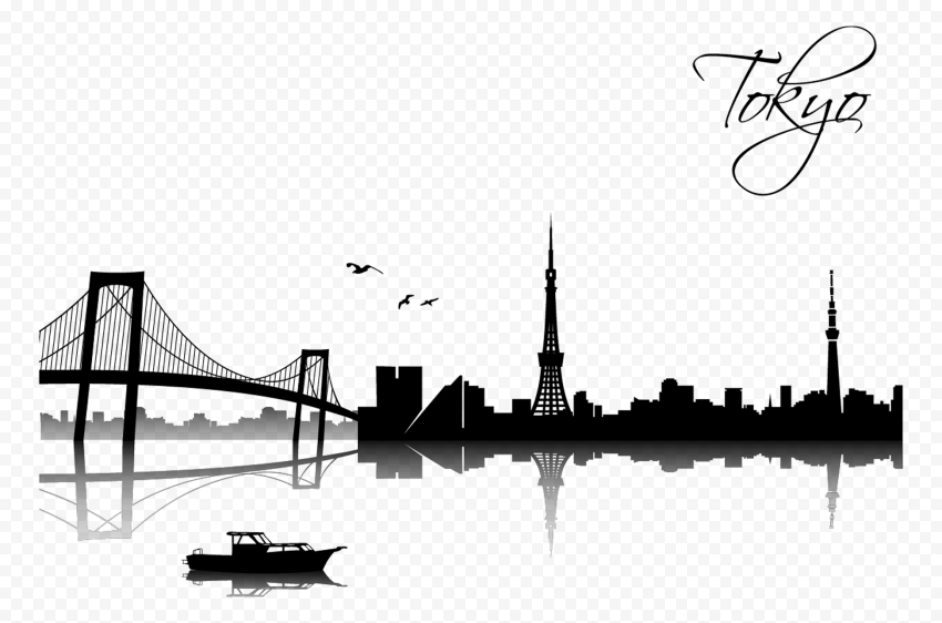 Tokyo Cityscape City Black Silhouette PNG | Citypng