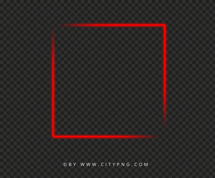 Transparent Aesthetic Neon Red Square Frame | Citypng