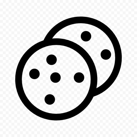 Transparent Black Outline Two Cookies Icon | Citypng
