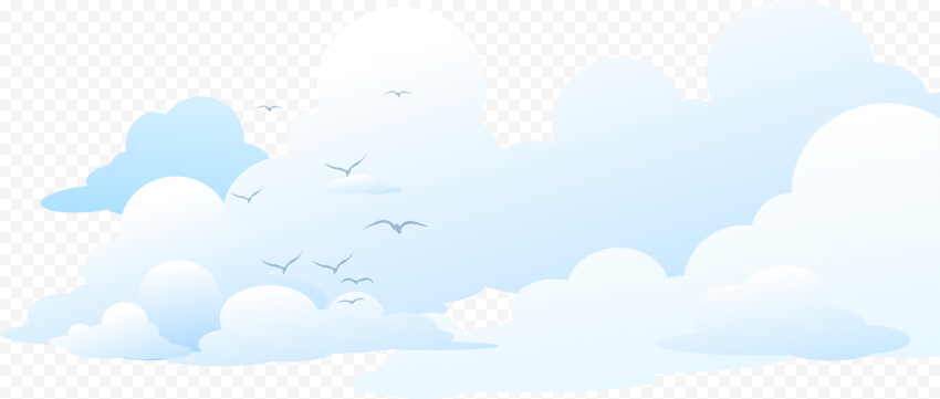 Transparent Cartoon Realistic Sky Clouds & Birds | Citypng