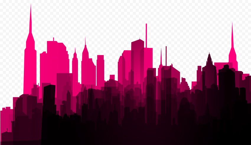 Transparent City Skyline Pink Dark Silhouette | Citypng