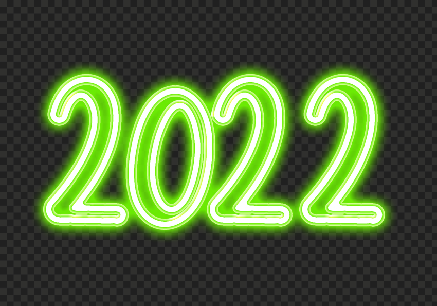 Transparent HD 2022 Green Neon Text Logo | Citypng