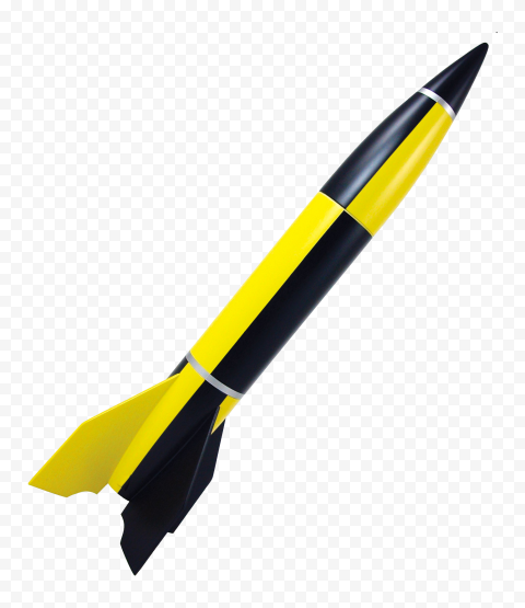 Transparent HD Black & Yellow Rocket | Citypng