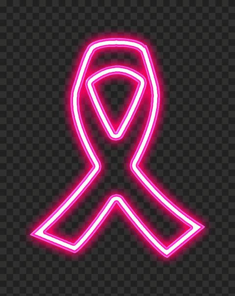 Transparent HD Breast Cancer Pink Neon Ribbon | Citypng