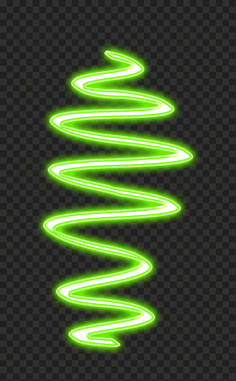 Transparent HD Neon Glowing Zigzag Green Line