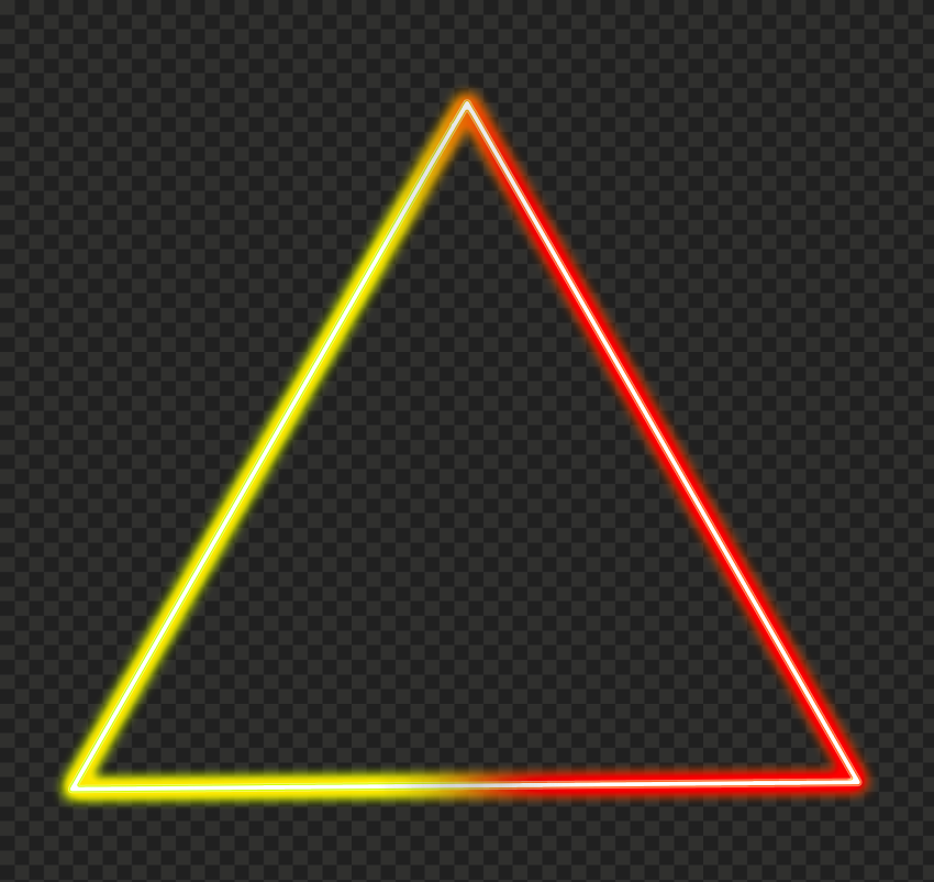 Transparent HD Red & Yellow Neon Triangle | Citypng