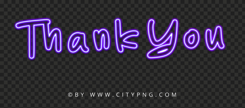 Transparent HD Thank You Purple Neon Text Sign Logo | Citypng