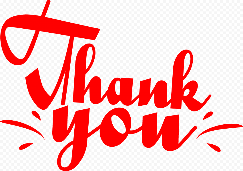 Transparent HD Thank You Red Handwriting Text Font Word | Citypng