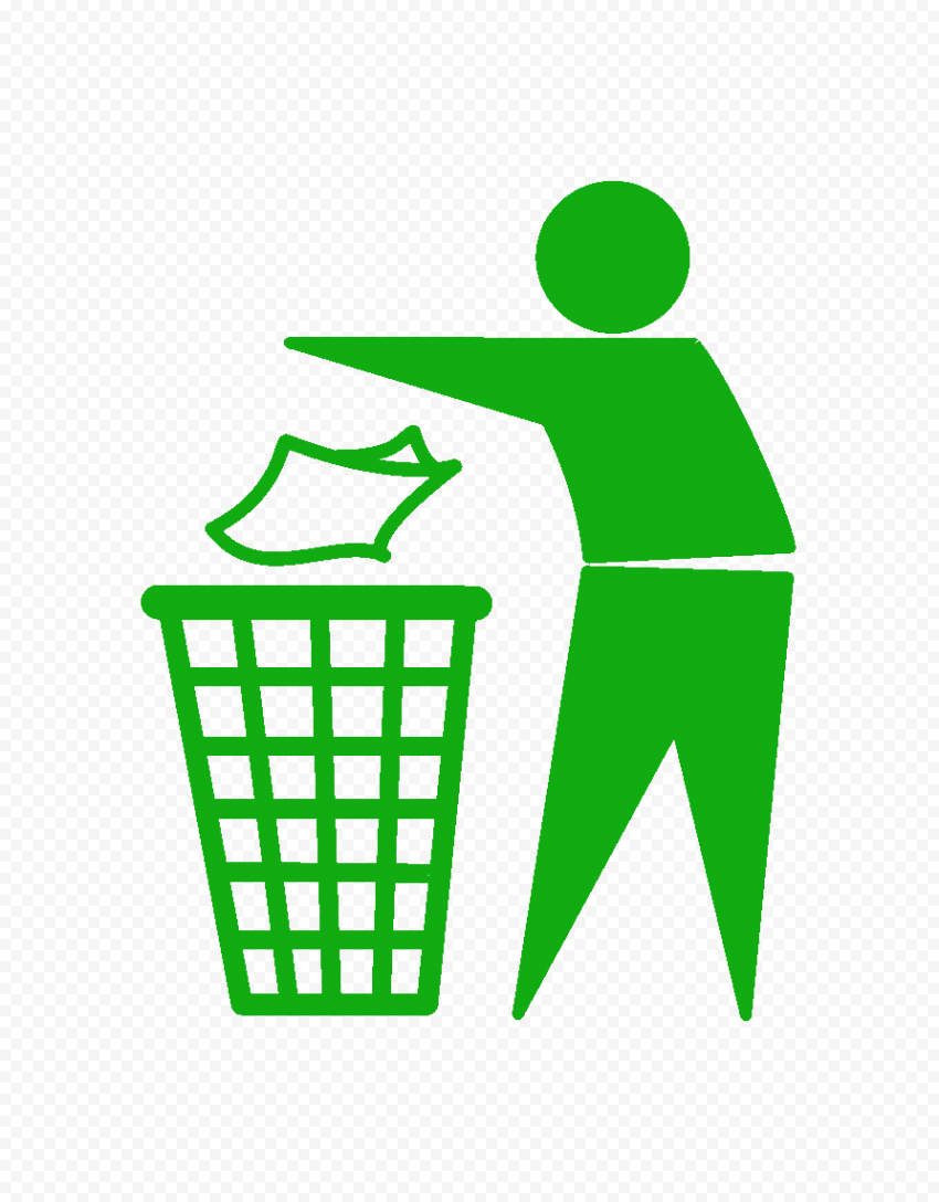 Man Throwing Trash Bin Black Icon HD PNG | Citypng