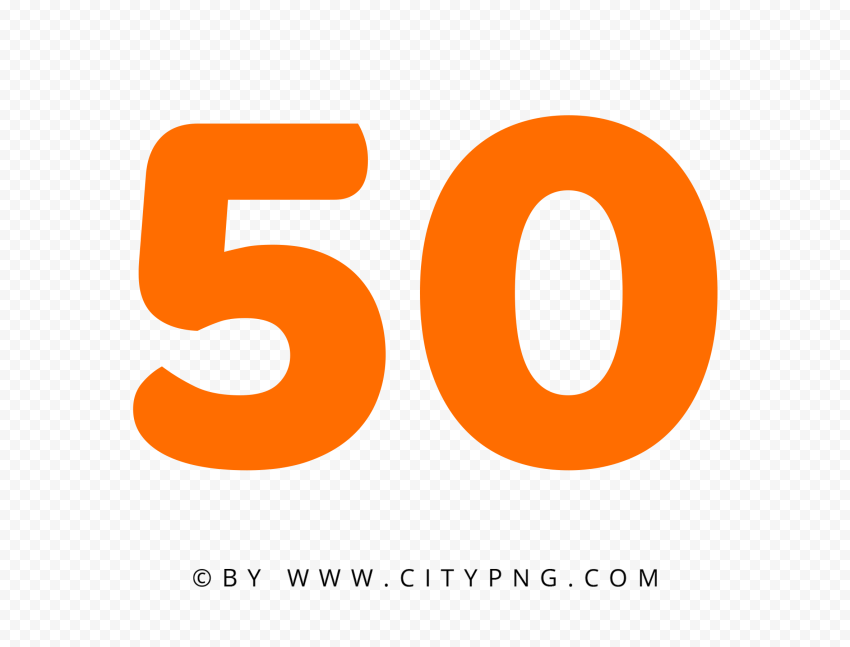 Transparent Orange 50 Text Number | Citypng