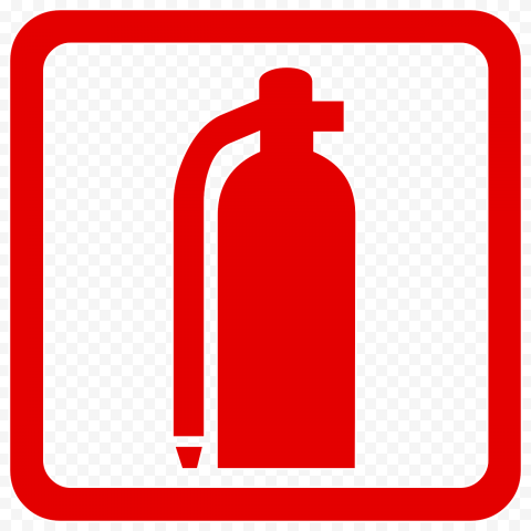 Transparent Red Fire Extinguisher Square Sign Icon | Citypng