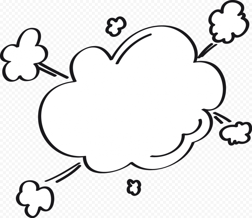 Transparent White Comic Cloud Dialog Explosion | Citypng