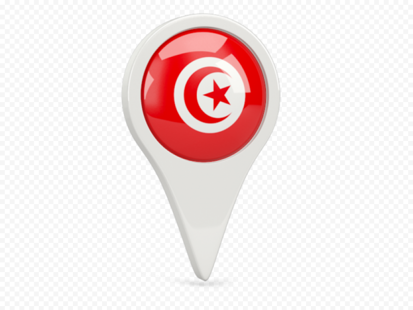 Tunisia Flag On 3D Map Pin Icon | Citypng