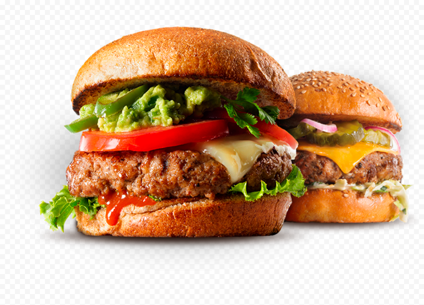 Two Burgers Fast Food Sandwiches | Citypng