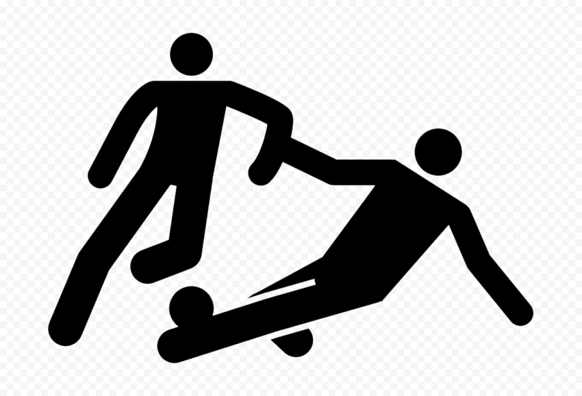 Two Football Players With Ball Black Icon | Citypng