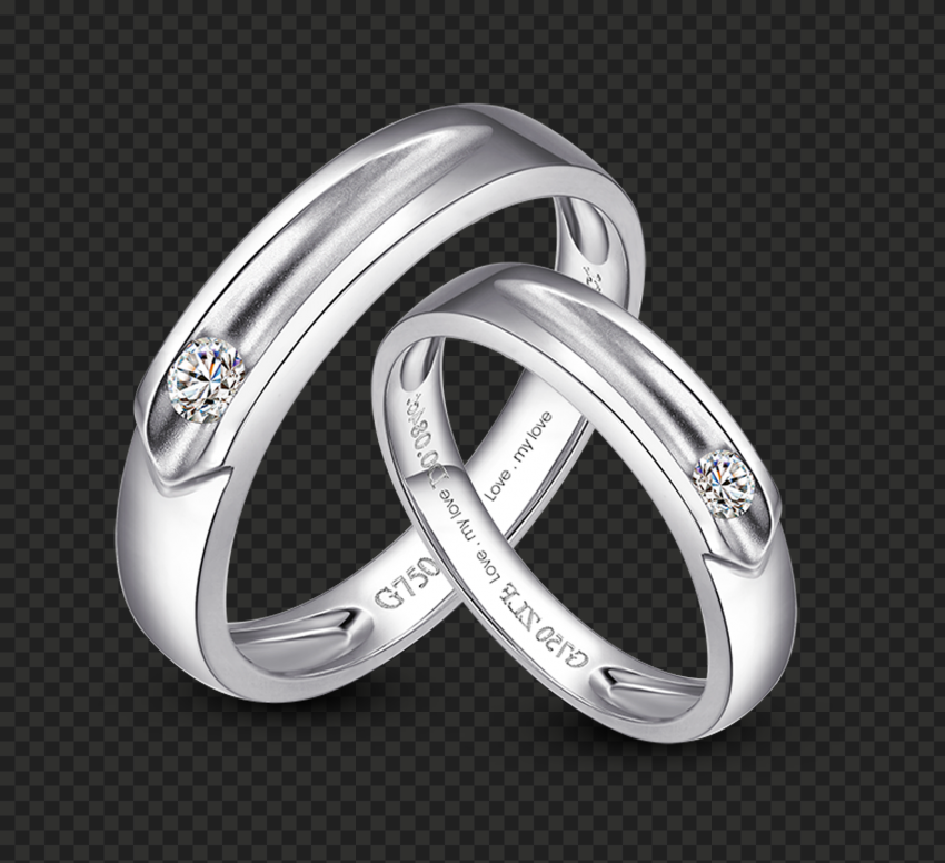 Two Silver Wedding Love Rings PNG | Citypng