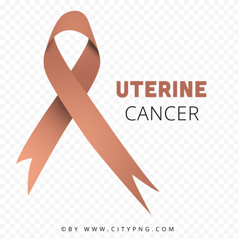 Uterine Cancer Peach Ribbon Logo Sign Image PNG | Citypng