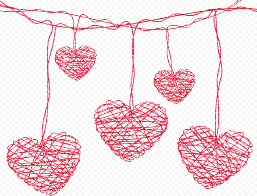 Valentine Love Hanging Hearts Download PNG | Citypng