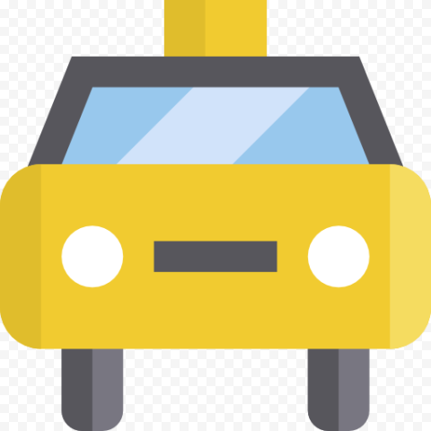 Vector Cartoon Flat Taxi Cab Icon PNG | Citypng