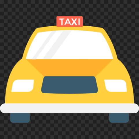 Vector Cartoon Front View Taxi Cab Icon PNG | Citypng