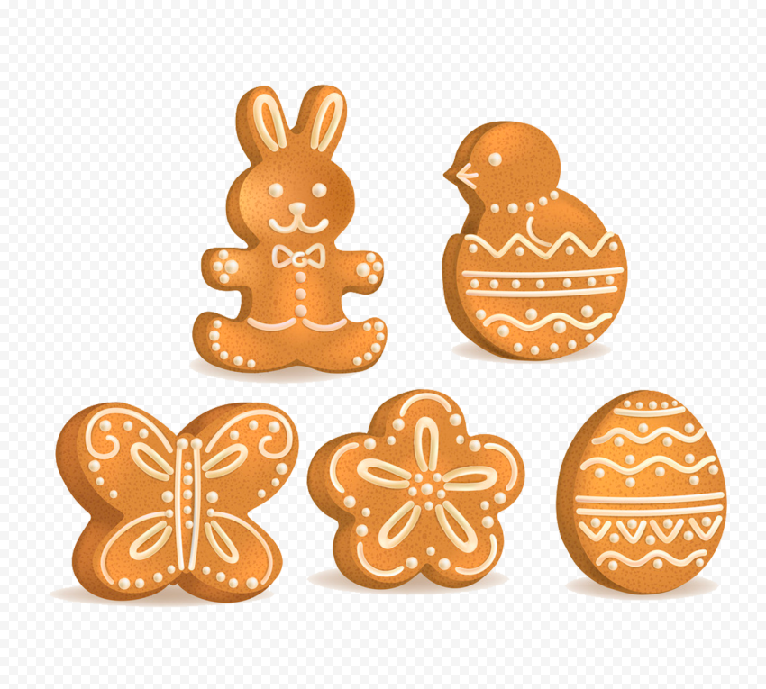 Vector Cartoon Gingerbread Shapes Food Biscuit HD PNG | Citypng
