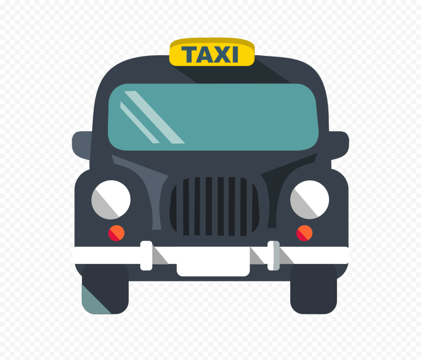 Vector Cartoon London Taxi Cab Front View Icon PNG | Citypng
