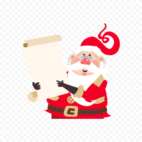 Vector Cartoon Santa Claus Holding A List PNG | Citypng
