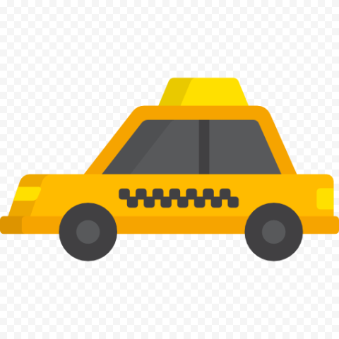 Vector Cartoon Side View Taxi Cab Icon PNG | Citypng