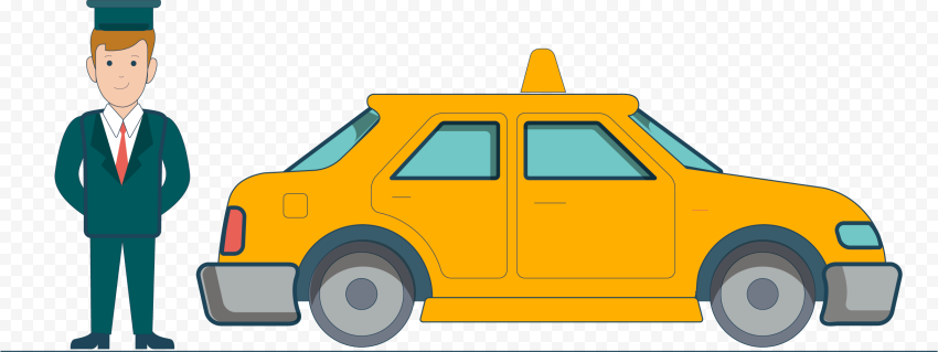 Vector Cartoon Taxi Cab Driver Wearing His Uniform | Citypng