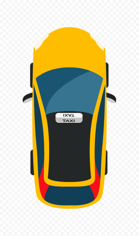 Vector Cartoon Taxi City Cab Top View Car PNG | Citypng