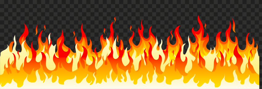 Vector Illustration Flames Fire Border Line PNG | Citypng