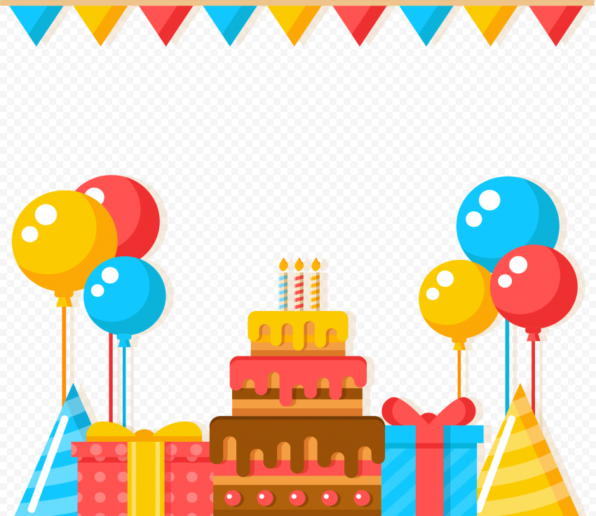 Vector Party Birthday Celebration Cake Balloons | Citypng