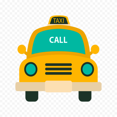 Vector Taxi Front View Cab Car Icon PNG | Citypng