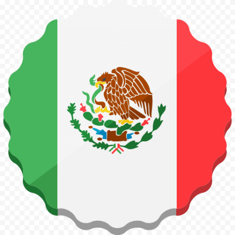 Vector Wavy Circle Mexico Flag Icon HD PNG | Citypng