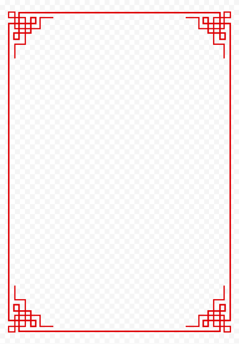 Vertical Red Chinese Frame HD PNG | Citypng
