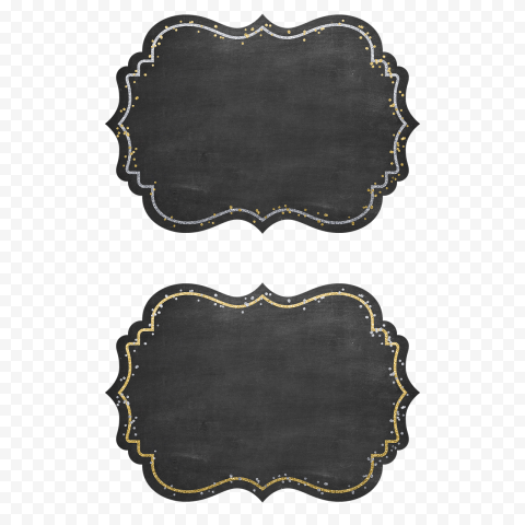Vintage Black Chalkboard Labels Shapes PNG | Citypng