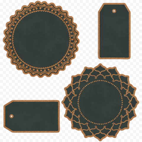 Vintage Green Chalkboard Labels Shapes FREE PNG | Citypng