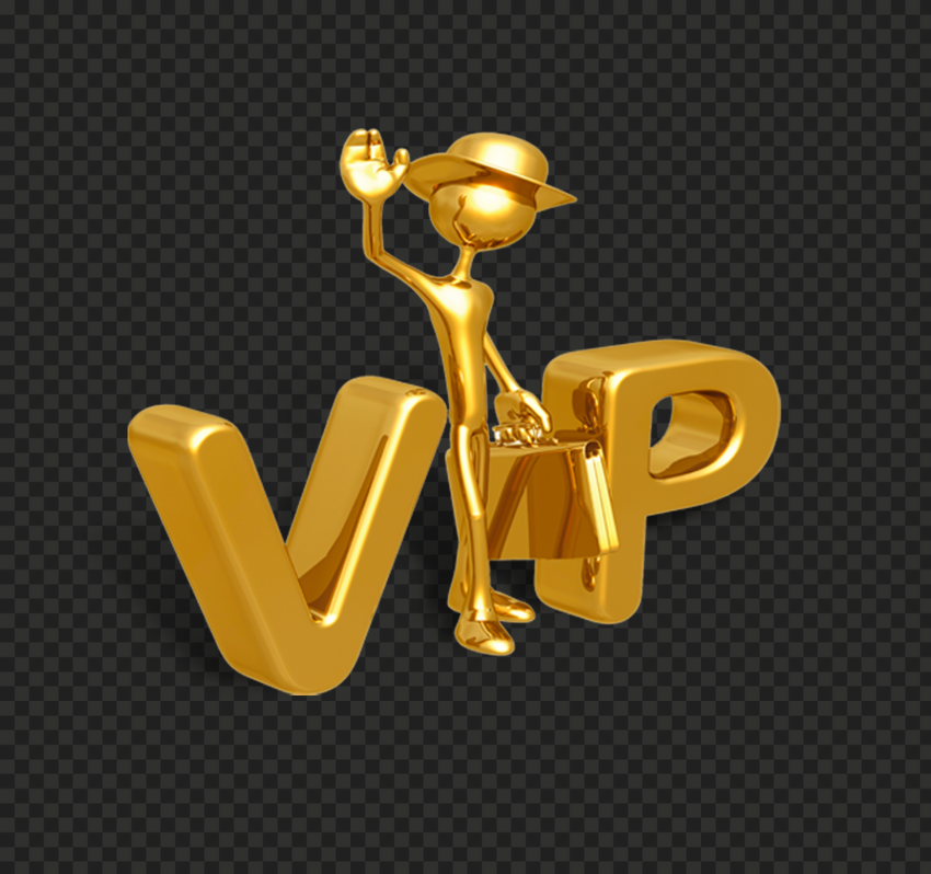 VIP Gold 3D Metal Design PNG | Citypng